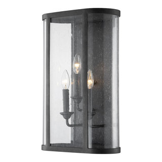 Troy Lighting Chace 3 Light Large Exterior Wall Sconce, Iron/White ...