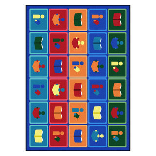 Library Blocks 10'9" x 13'2" area rug in color Multi - Contemporary ...