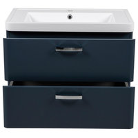 Modern Wall-Mounted Bathroom Vanity | Fiona Blue Matte Simple 40", 30 ...