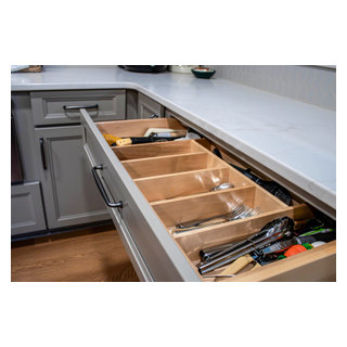 Two-Tone Neutral Kitchen with Quartz Countertop and Soho Picket ...