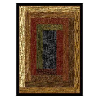 Transitional Lodge Rustic 8x11 Contemporary Leaves Area Rug - Actual 7 ...