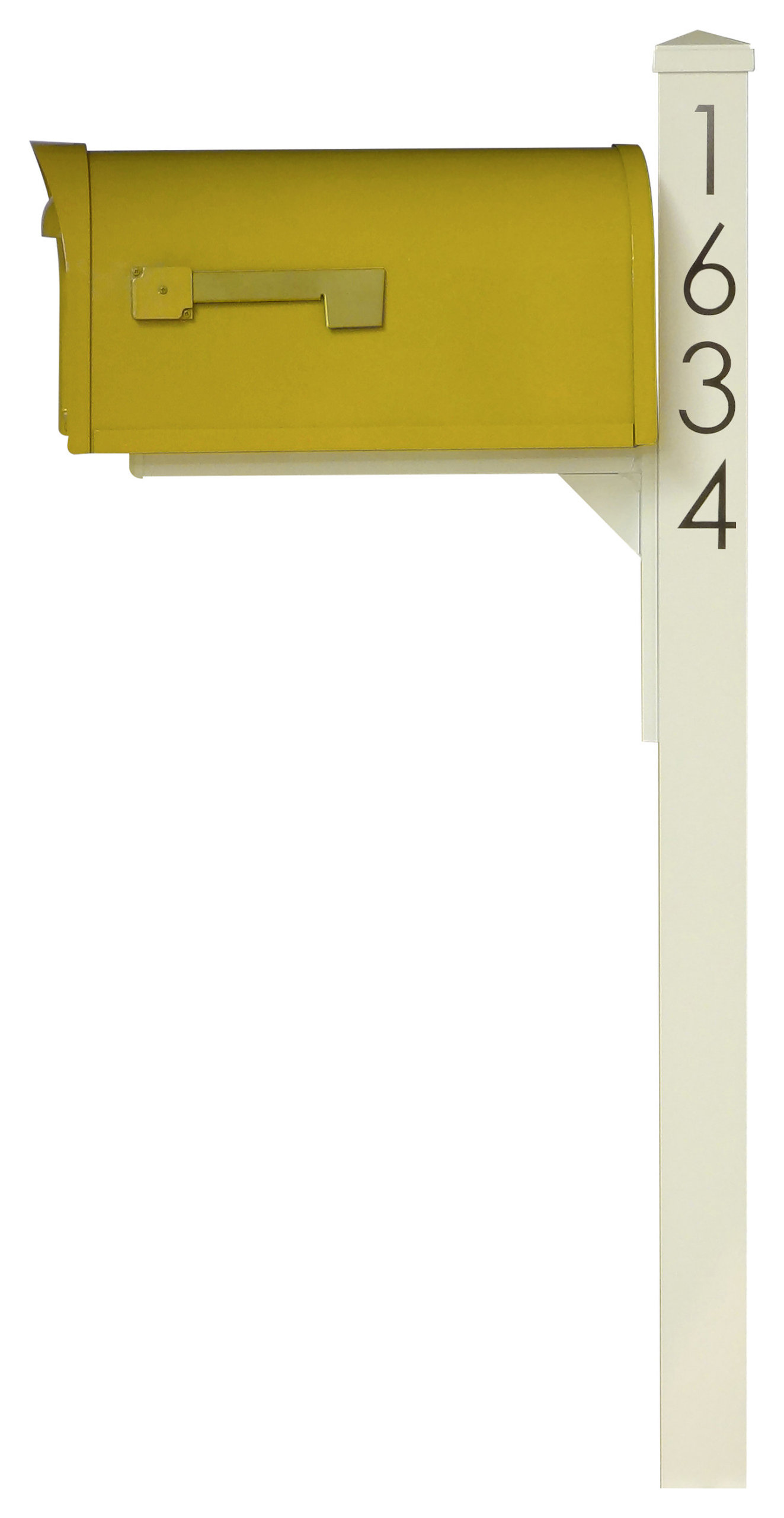 Mid Modern Dylan Curbside Mailbox and Post, Yellow - Contemporary ...