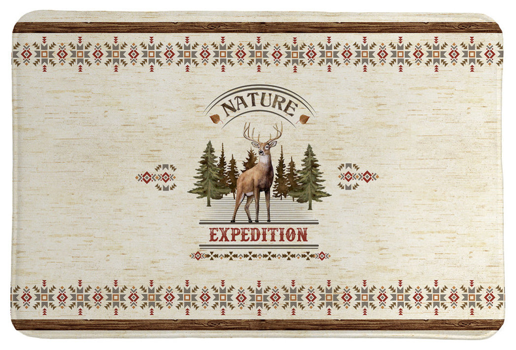 Laural Home Natures Expedition Memory Foam Rug, 21" X 34" - Rustic ...