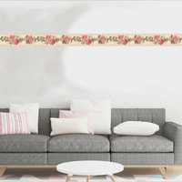 Flowers Peel and Stick Wallpaper Border 15'x7", Roll 15 ft. x 7 in ...