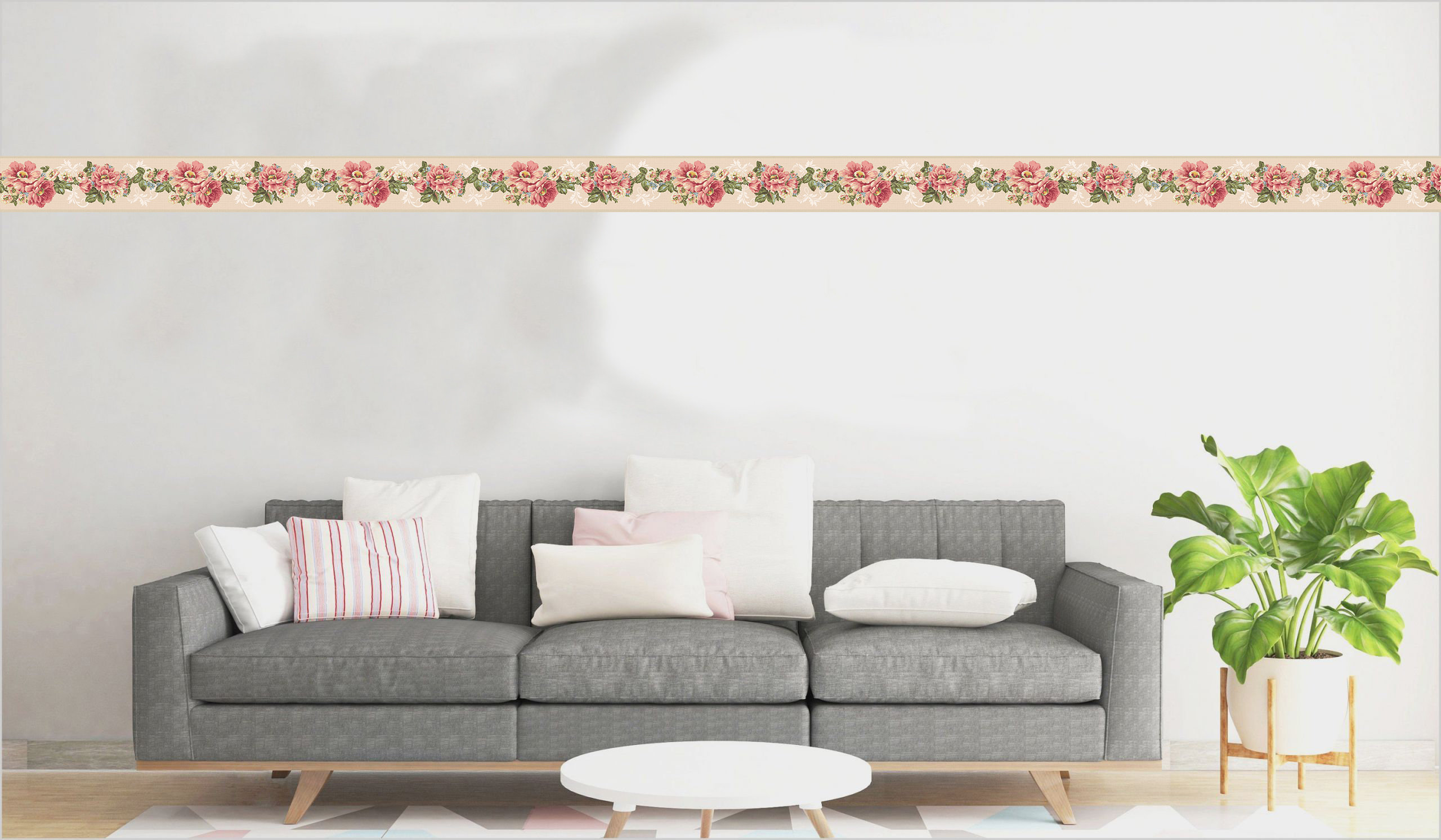 Flowers Peel and Stick Wallpaper Border 15'x7", Roll 15 ft. x 7 in ...