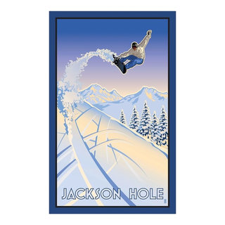 Paul Leighton Jackson Hole Wyoming Snowboarder Art Print, 24"x36 ...