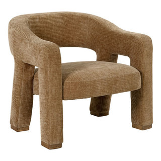 Destiny Upholstered Club Chair, Brown - Transitional - Armchairs And ...