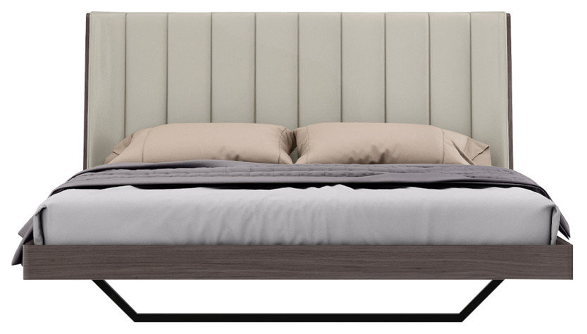 Berlin Bed King, Chestnut/Light Gray - Transitional - Platform Beds ...