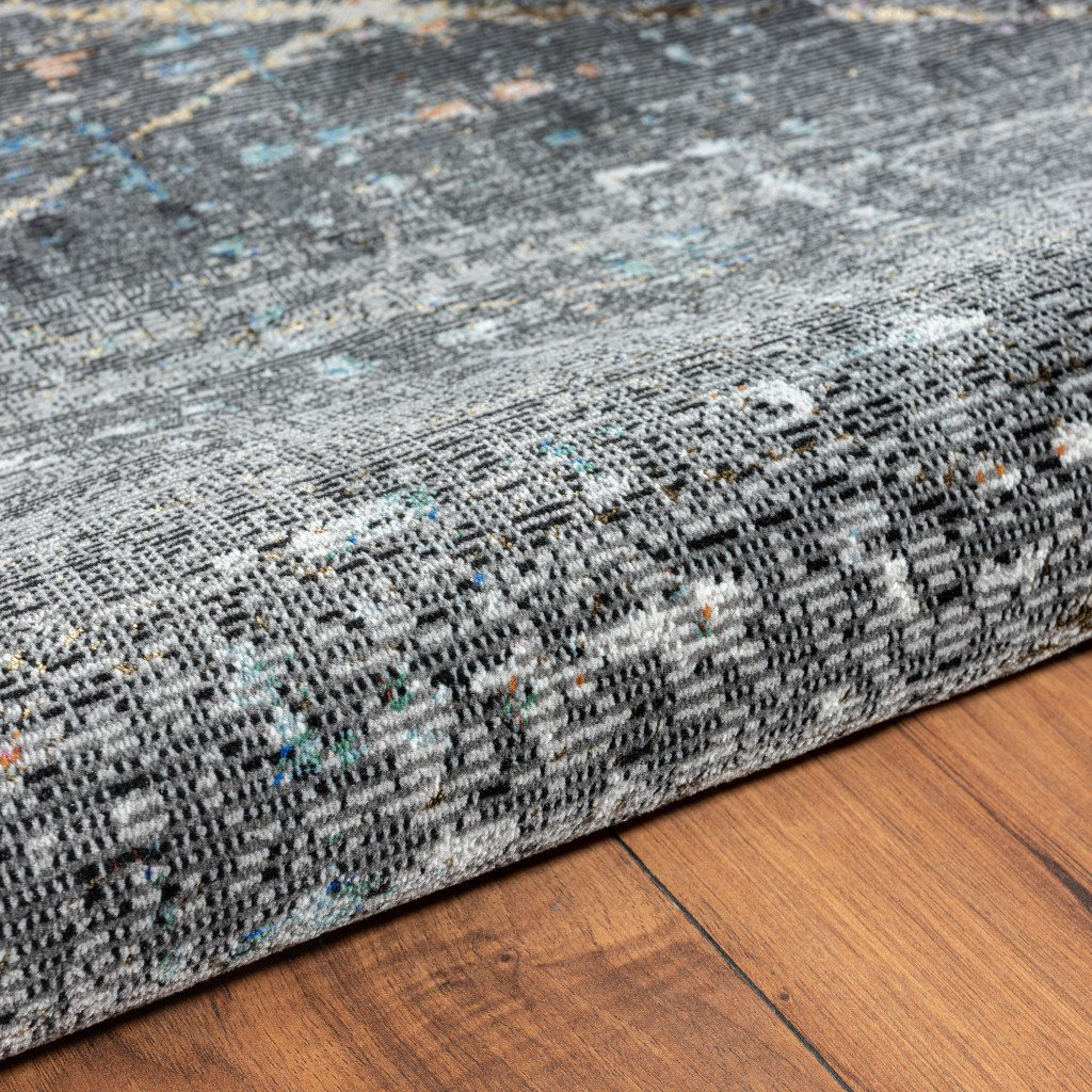 8" x 10" Distressed Black Abstract Area Rug - Contemporary - Area Rugs ...