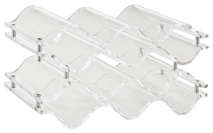 Modern Clear Reserve Wine Rack, 8.5"Lx19.5"Wx10"H - Contemporary - Wine ...