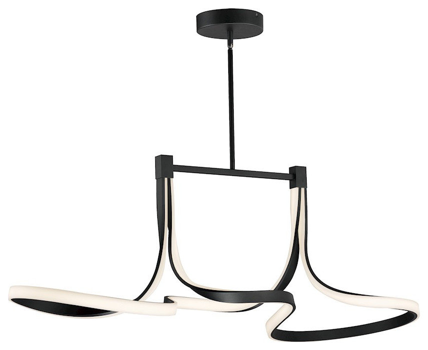 ET2 Lighting Serpentine Linear 2 Light LED Pendant, Black, E30668-BK ...