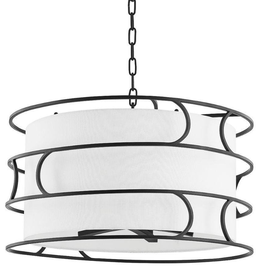 5 Light Chandelier-15.25 Inches Tall and 25.25 Inches Wide-Forged Iron ...