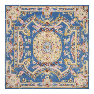 Safavieh Savonnerie 8' x 10' Hand Tufted Wool Rug in Blue and Ivory, 6 ...