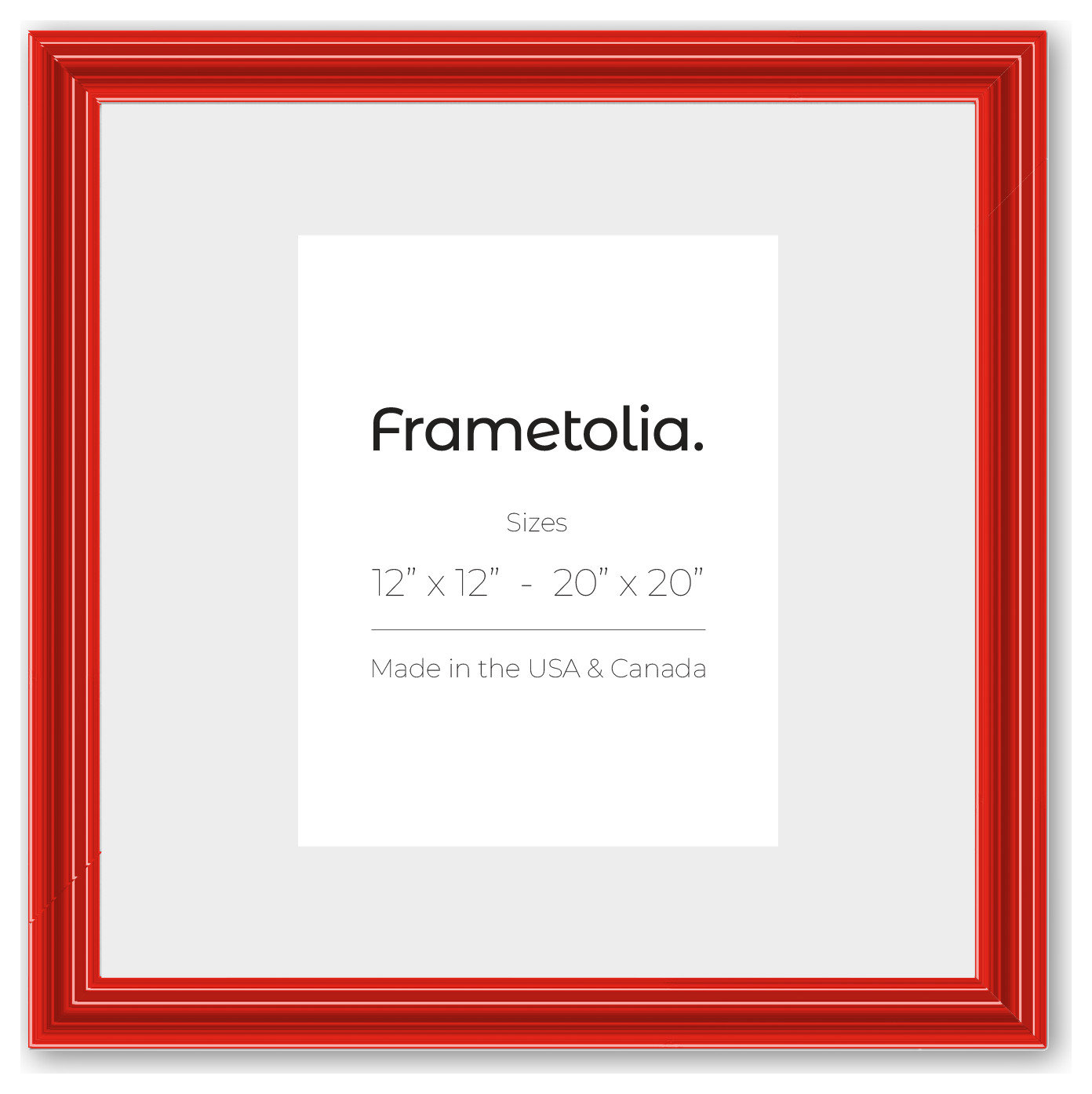 Cherry Red 2" Lavo Picture/Gallery Frame, 20" x 20" - Wide Mat ...
