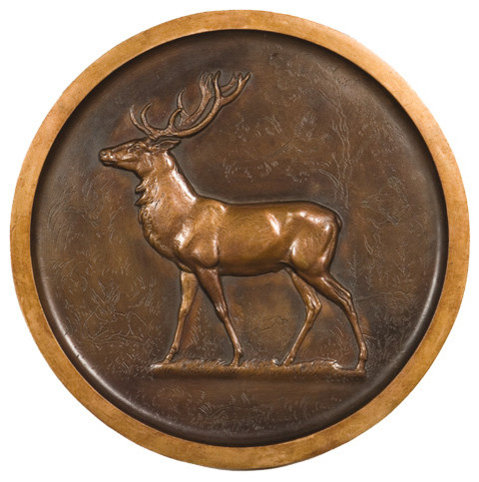 Stag Plaque - Rustic - Wall Sculptures - by Lodgeandcabins | Houzz