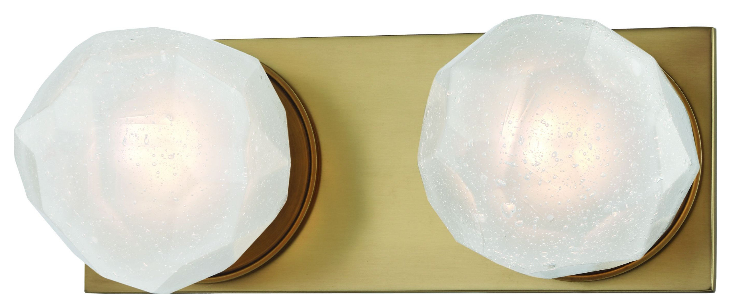 2-Light LED Bath Bracket - 11 Inches Wide by 4.5 Inches High Aged Brass ...