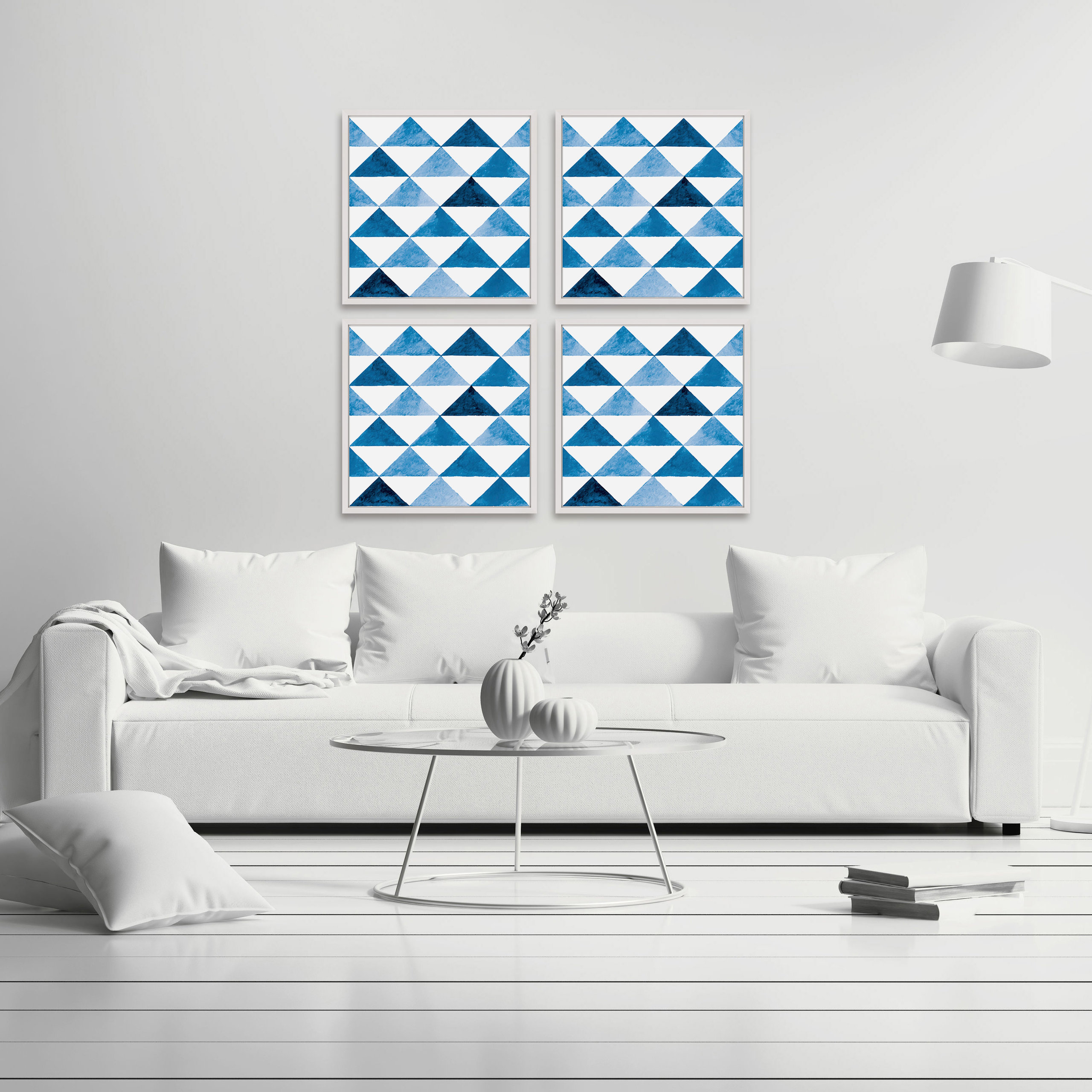 Triangle Board Quadriptych, 24x24, 36x36 - Contemporary - Prints And ...