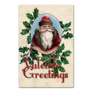 Santa Yuletide Greetings Canvas Wall Art, 24"x36", 24x1.25x36 ...