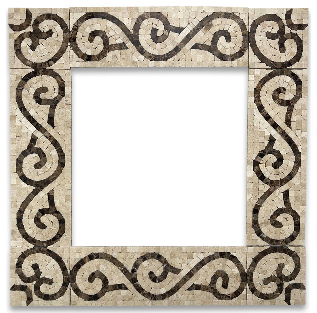 Marble Mosaic Border Bathroom Listello Tile Vine Crema 4x12 Polished, 1 ...