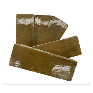 Moroccan Handmade 2x6 Solid Color Zellige Tile, Caramel, Piece ...