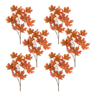 Maple Leaf Spray, 6-Piece Set, 28"H Polyester/Plastic - Transitional ...