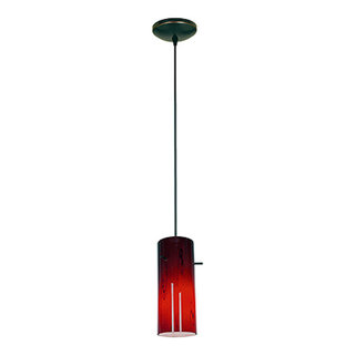 Access Lighting 28030-3C/RED Cylinder 1 Light LED Pendant - 4"W - Contemporary - Pendant ...