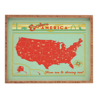 Anderson Design Group Explore America Rectangular Tray, Large ...