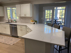 Need advice on quartz countertops with White Dove cabinets