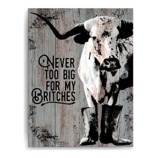 Britches' Farmhouse Wrapped Canvas Animal Textual Wall Art, 40" H x 30 ...