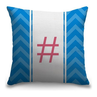 "Hashtag Symbol - Vertical Stripes" Pillow, 16" x 16" - Contemporary ...