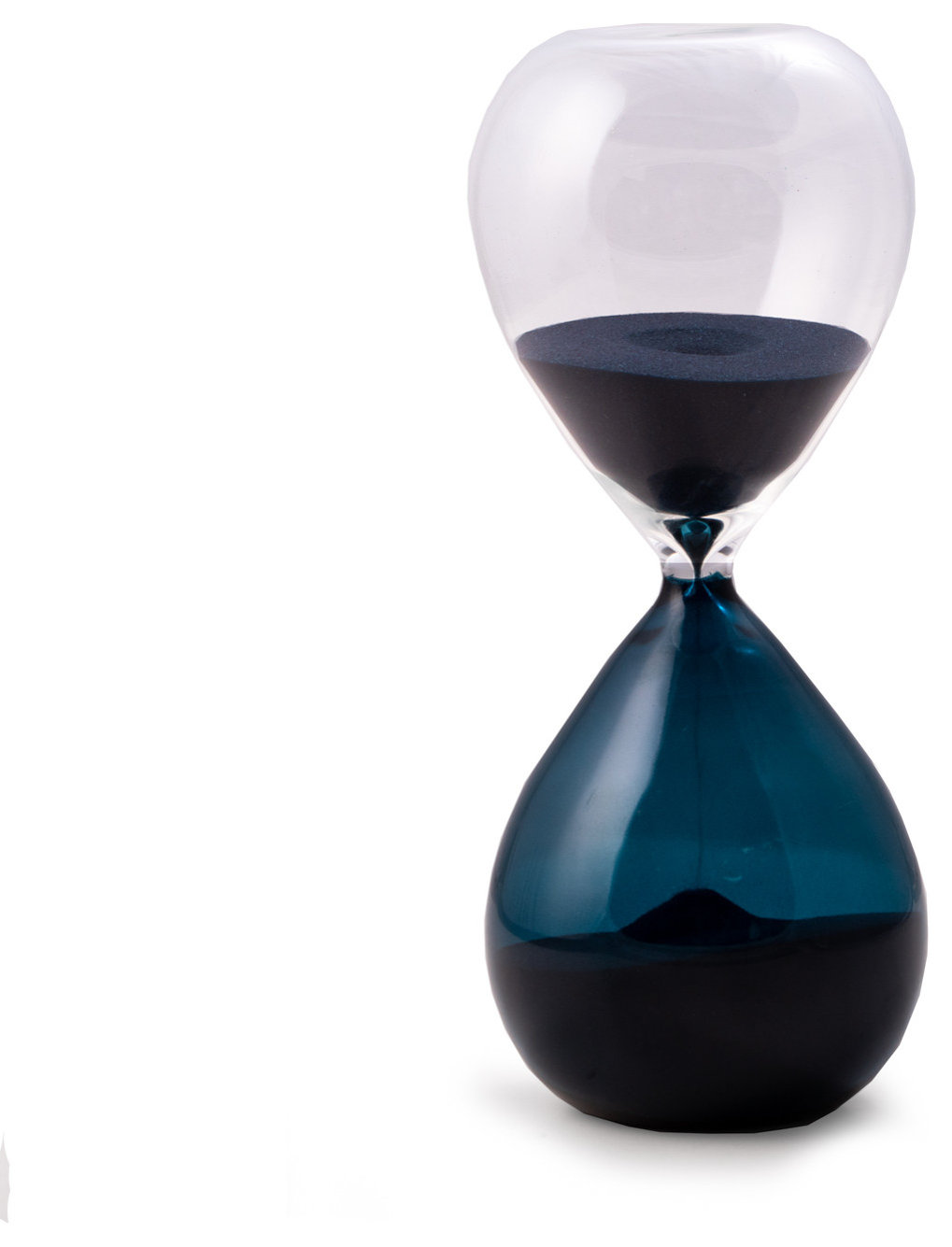 60 Minute Blue and Clear Glass Sand Timer Wih Blue Sand - Contemporary ...