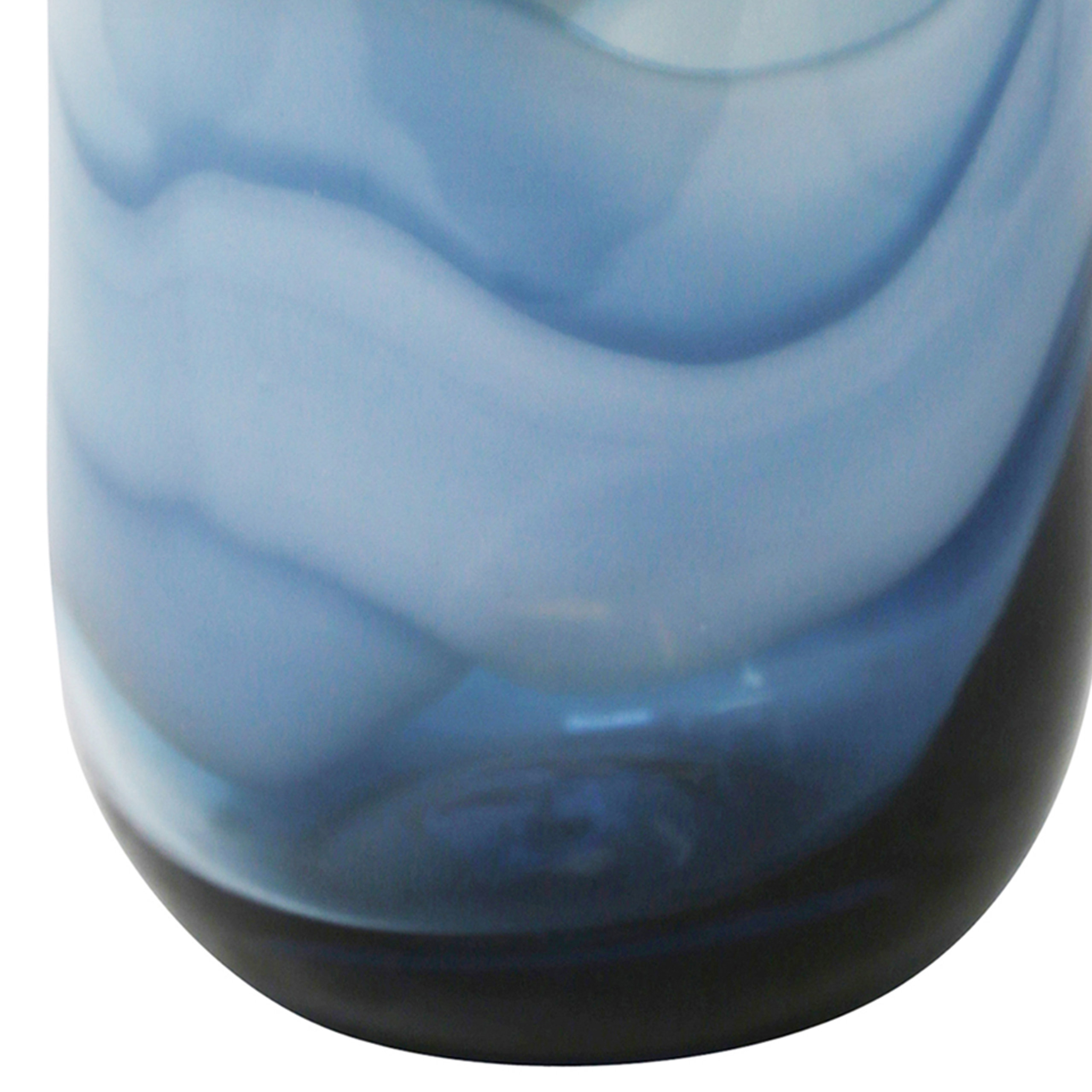Benzara BM229505 Bottle Shape Abstract Pattern Glass Vase, Gray & Blue ...