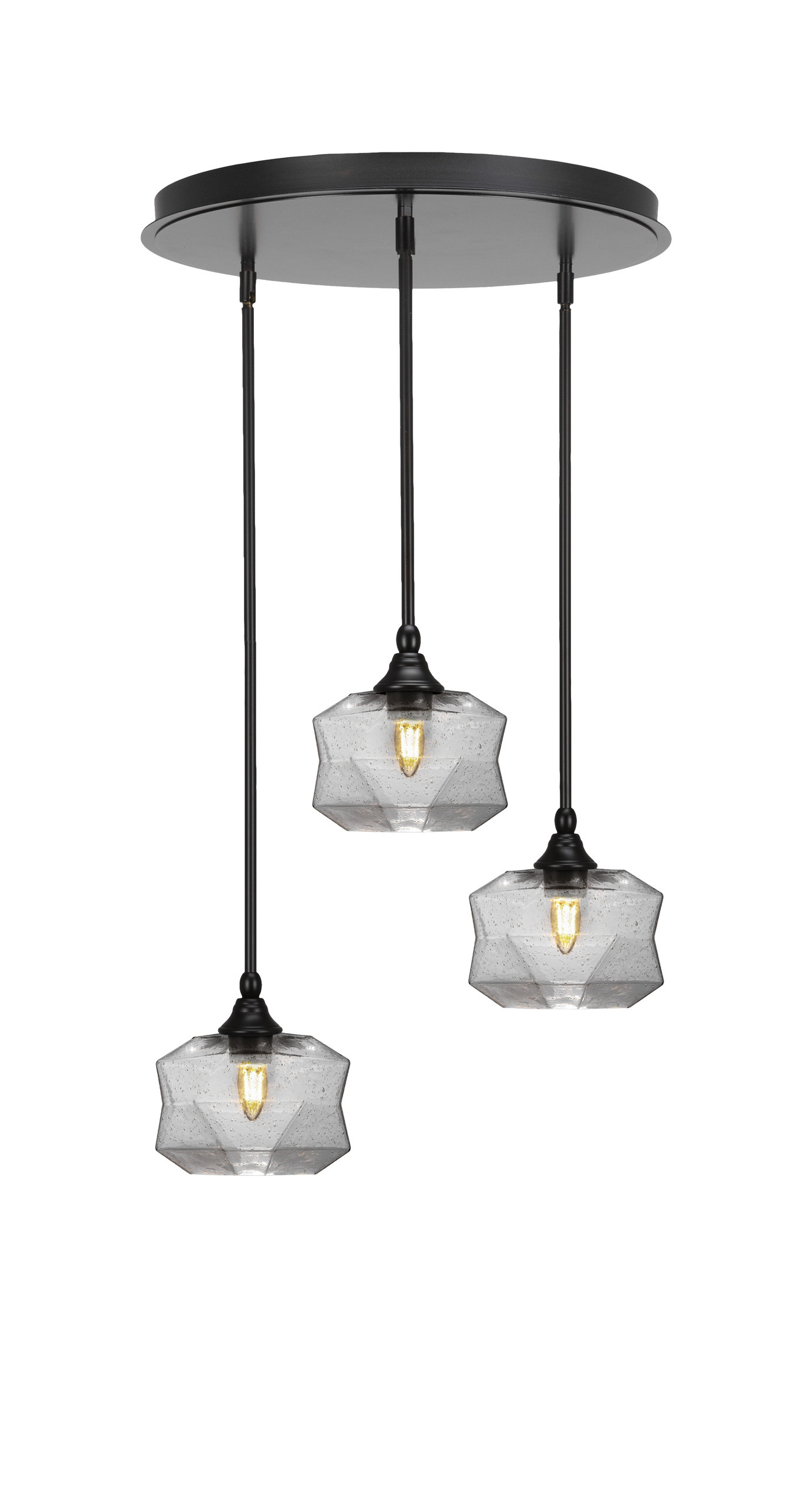 Empire 3-Light Cluster Pendalier, Espresso/Clear Bubble - Transitional ...
