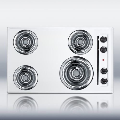 30" wide 220V electric cooktop in white porcelain finish WEL05 ...