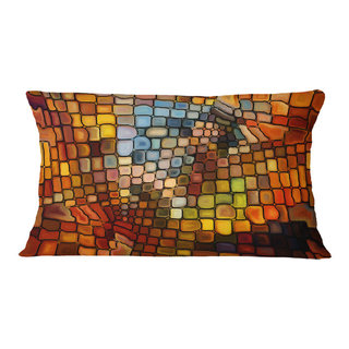 Dreaming of Stained Glass Abstract Throw Pillow, 12"x20 - Contemporary ...