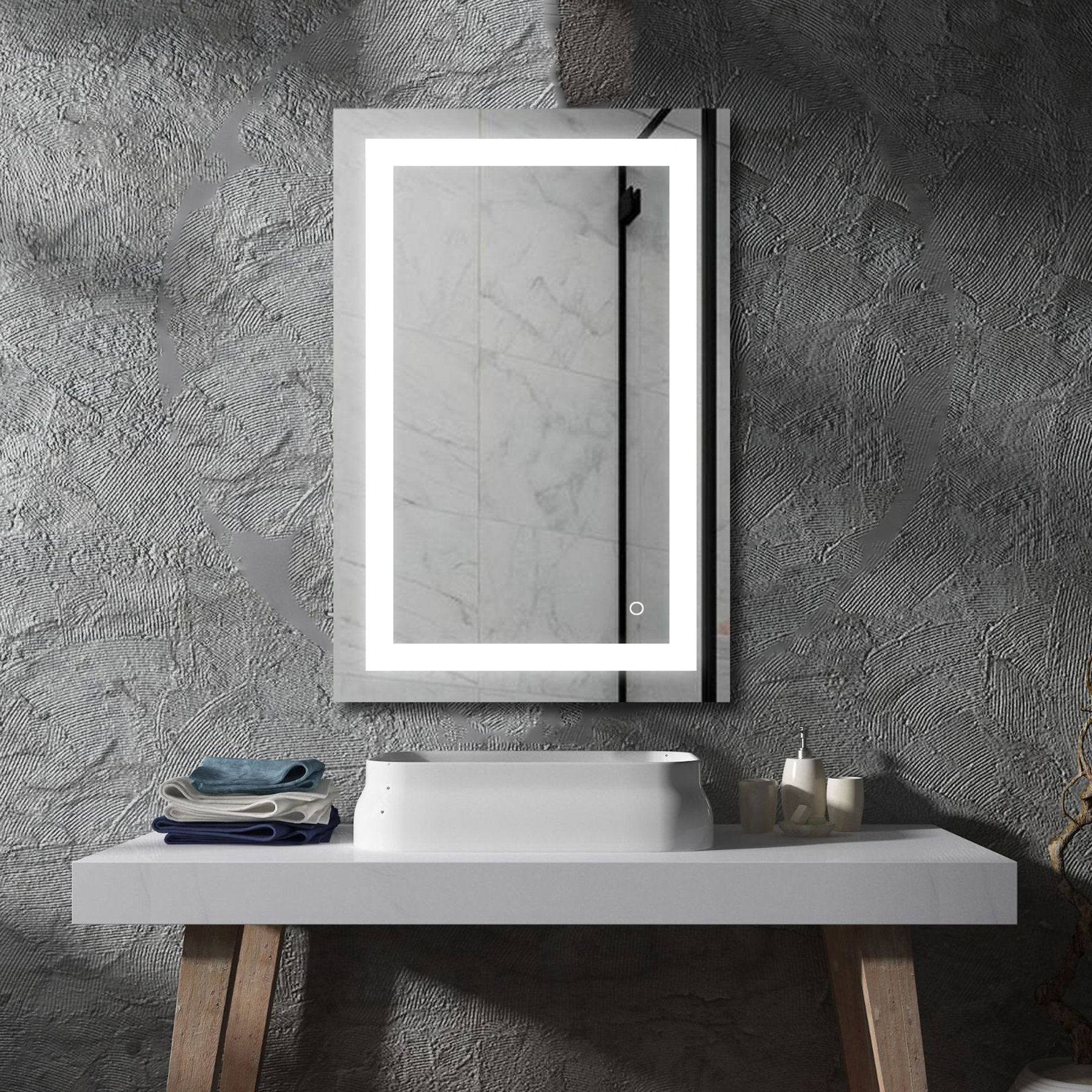 L24"H36" LED Wall Mirror With An Aluminum Frame - Modern - Bathroom ...