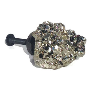 Gold Pyrite Stone Knob, Medium - Contemporary - Cabinet And Drawer Knobs - by Jewelry For Your ...