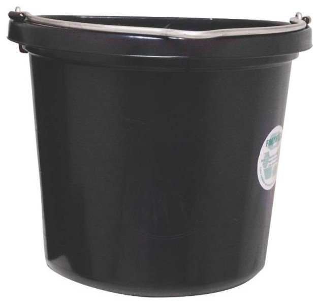 Fortex/Fortiflex Fortalloy Flat Side Bucket, 20 qt., Black ...