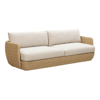 Siesta 93" Outdoor Sofa, Beige - Beach Style - Sofas - by LH Imports ...