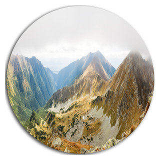 Ostry Rohac and Placlive Peaks, Landscape Round Metal Wall Art, Disc of ...