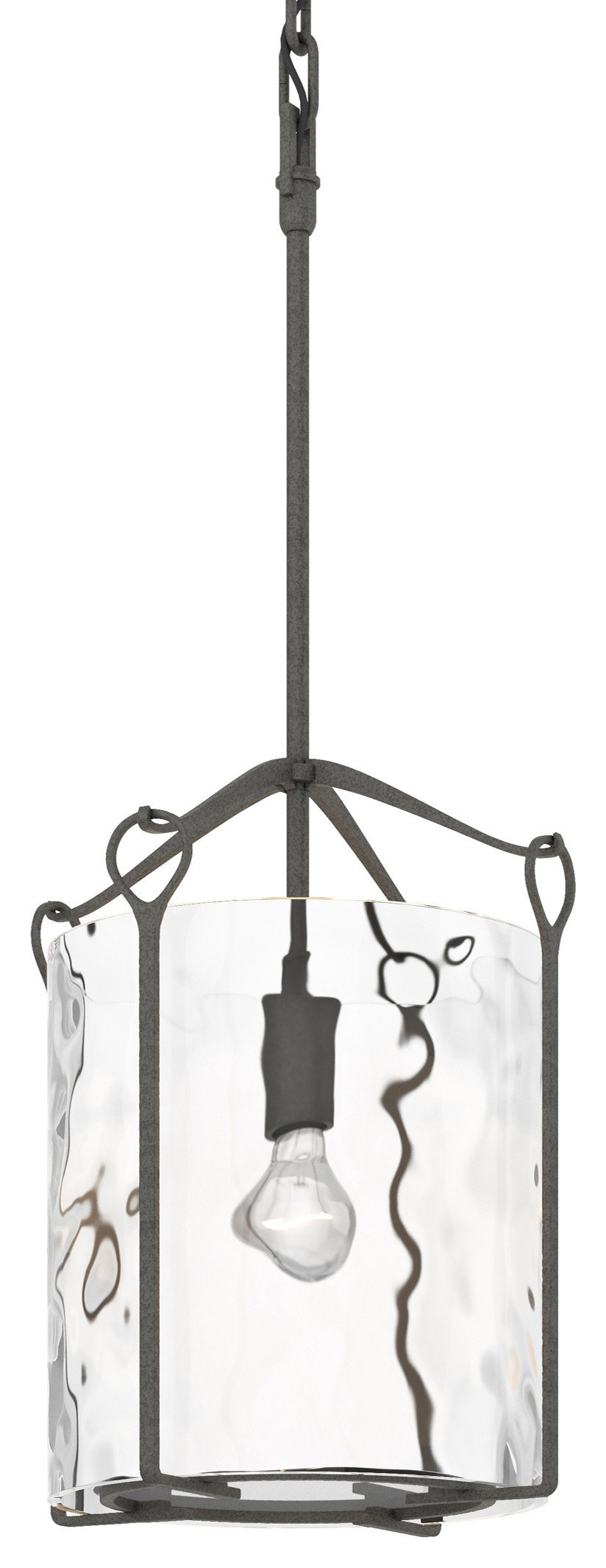 Bow Tall Mini Pendant, Natural Iron, Water Glass - Pendant Lighting ...