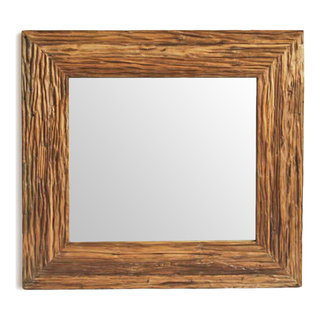 Rustic Deep Grain Wood Mirror - Rustic - Wall Mirrors - by Design Mix ...