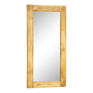 Solid Wood Framed Rectangle Wall Mirror 47.2"x23.6" - Farmhouse - Wall ...