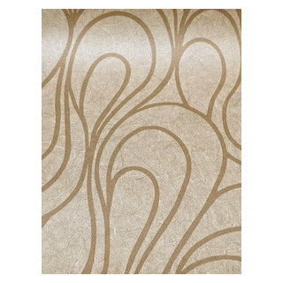 Neutral Groovy Lines Patterned Wallcovering - Contemporary - Wallpaper ...