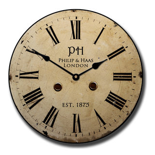 Philp and Haas Wall Clock, 18" - Farmhouse - Wall Clocks - by Em and Em ...