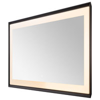 Madison LED Lighted Chamfer Frame Mirror, Defogger, Matte Black, 60"x36 ...