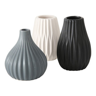 3 Piece Scandi Stoneware Vase Set - Contemporary - Vases - by Whole ...