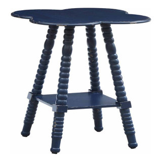 Bar Harbor Indigo Clover Shaped Accent Table - Farmhouse - Side Tables ...