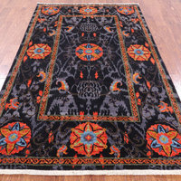 5' 2" X 8' 5" William Morris Handmade Wool Area Rug Q4559, 5' 2" X 8' 5 ...