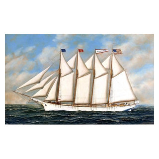 Antonio Jacobsen Schooner -Marie Gilbert-, 18"x27" Wall Decal, 18x27 ...